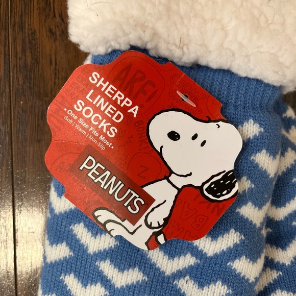 Peanuts | Shoes | Snoopy Peanuts Blue Sherpa Lined No Slip Cozy Fleece ...